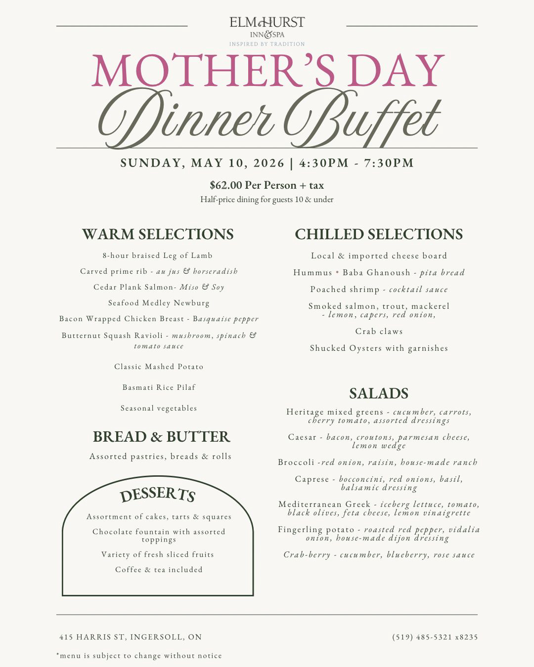 Dining – Elm Hurst Inn and Spa